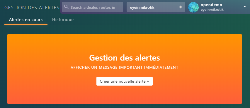 Créer une alerte | Eye-In Media Documentation