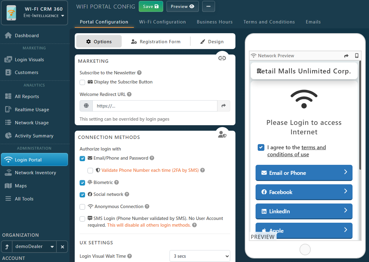 Login Portal and Network Configuration | Eye-In Media Documentation